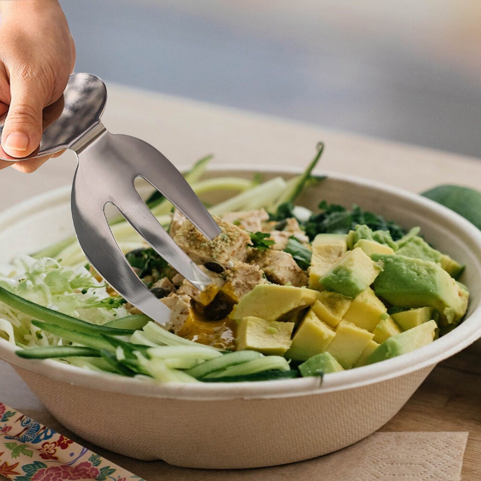 Handed Salad Servers Stainless Steel Salad Tossing Forks Handheld Salad ...