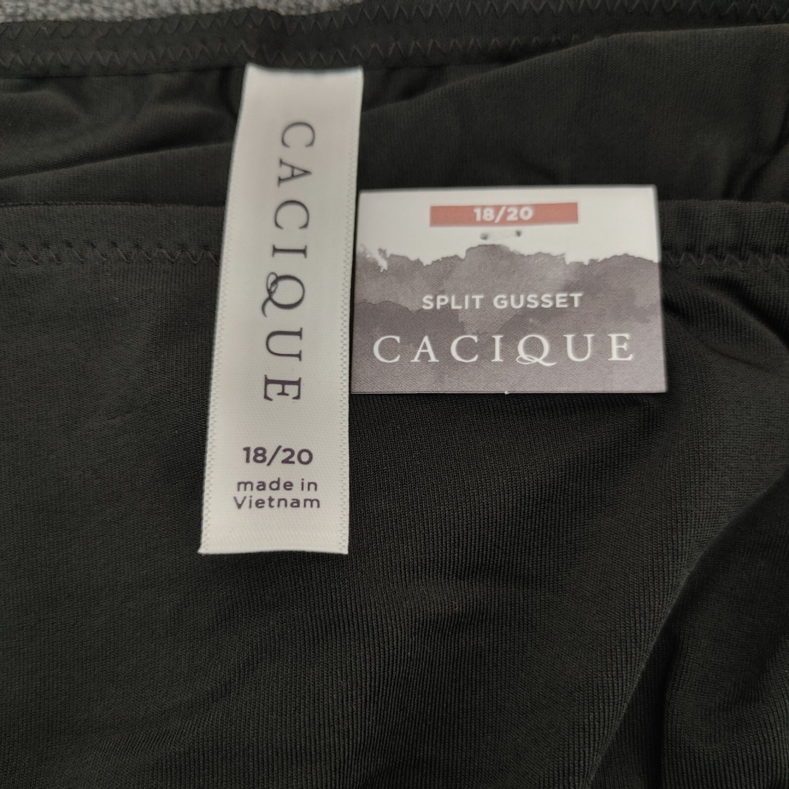 Lane Bryant Cacique 18/20 Sexy Split Gusset Thong Black Silver Bling ...