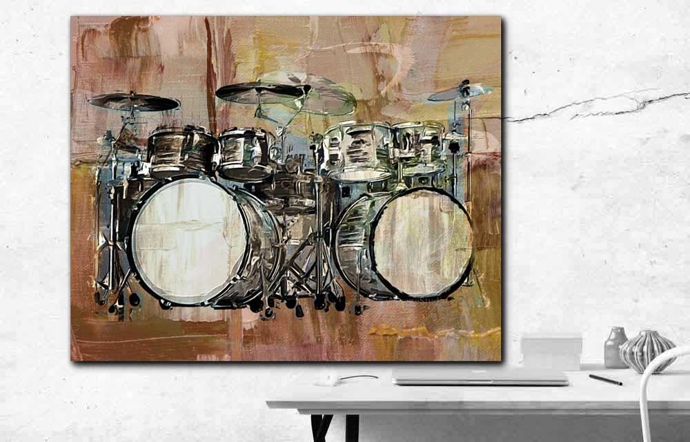 Drum Art, Drummer Decor, Drums Wall Art, Drummers, Drum Set Canvas ...