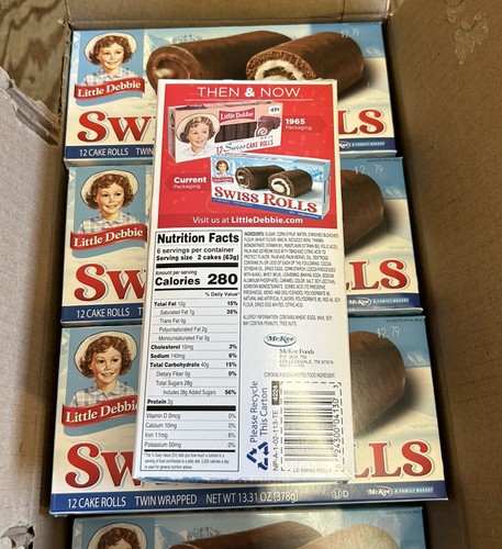 LITTLE DEBBIE SWISS ROLLS- FACTORY SEALED CASE OF 16 BOXES. FRESHEST ...