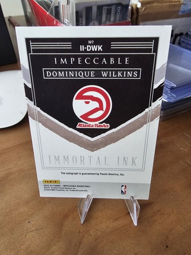 2022-23 Panini Impeccable Dominique Wilkins Immortal Silver Ink Auto ...