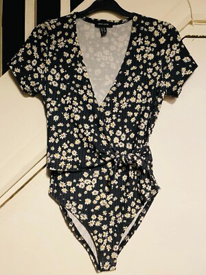 Black & White Daisy Print Bodysuit New Look Size 8 | eBay UK