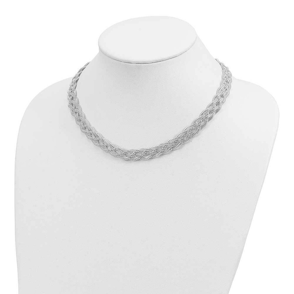 Sterling Silver Braided Mesh Necklace 18" | eBay