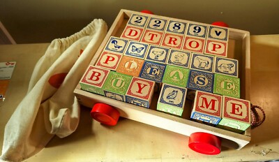 MELISSA & DOUG ABC BLOCK CART WITH BLOCKS | eBay