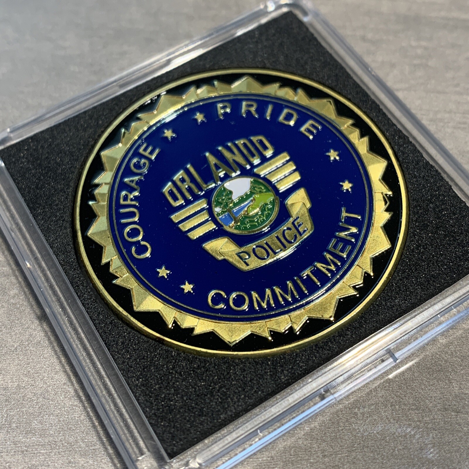 ORLANDO FLORIDA POLICE St. Michael Challenge Coin 40mm with Case New | eBay