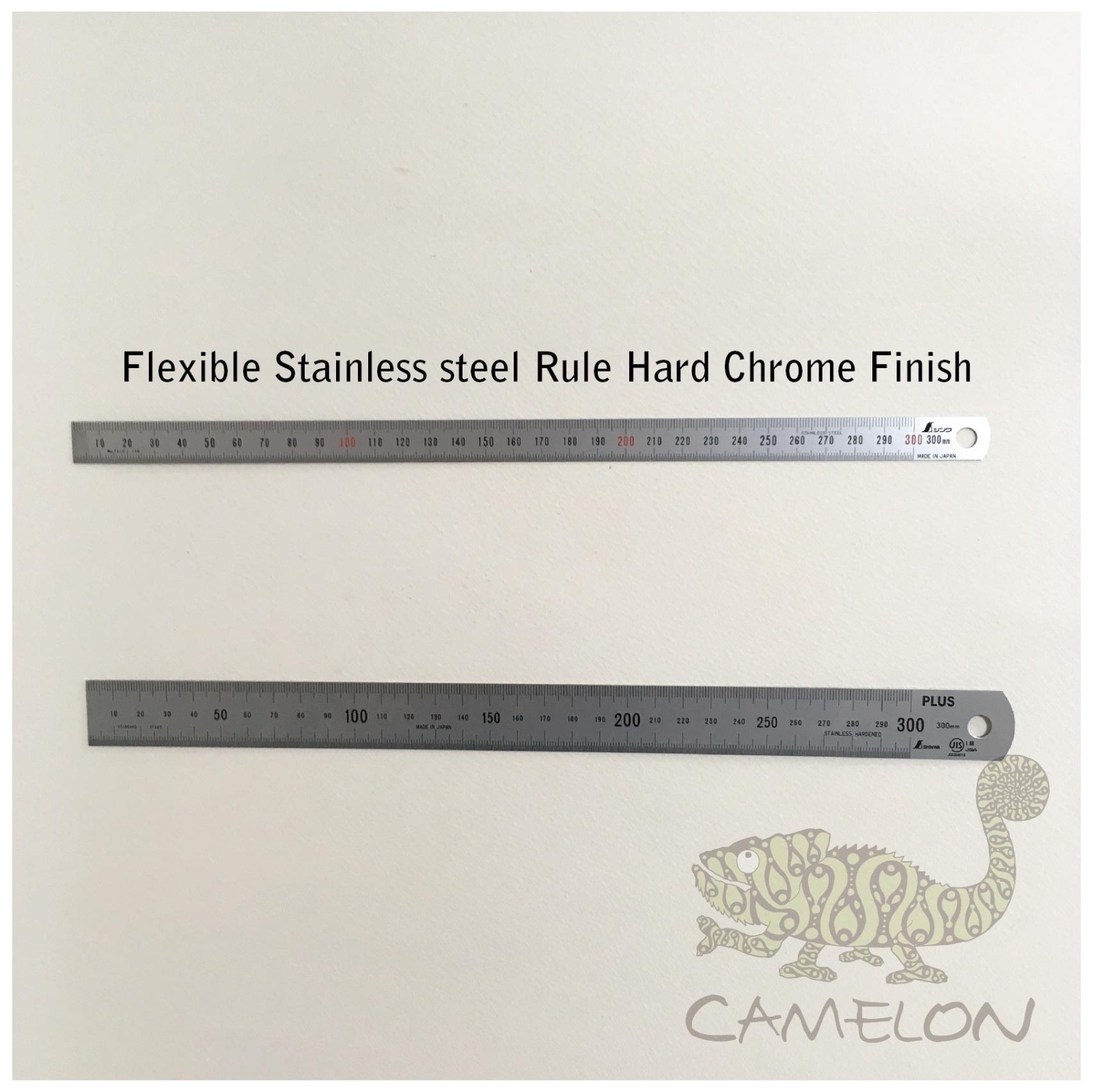 SHINWA Stainless Steel Rule Hard Chrome Finish with Magnet 30cm 300mm ...