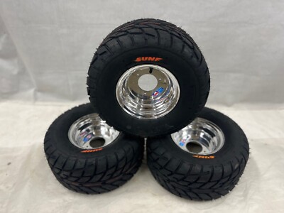Honda ATC 70 DWT Front and Rear Wheels Rims Sunf A021 Street Tires 18 ...