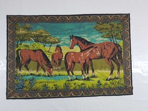 Vintage French Horses Scene Wall Hanging Tapestry 128x86cm | eBay