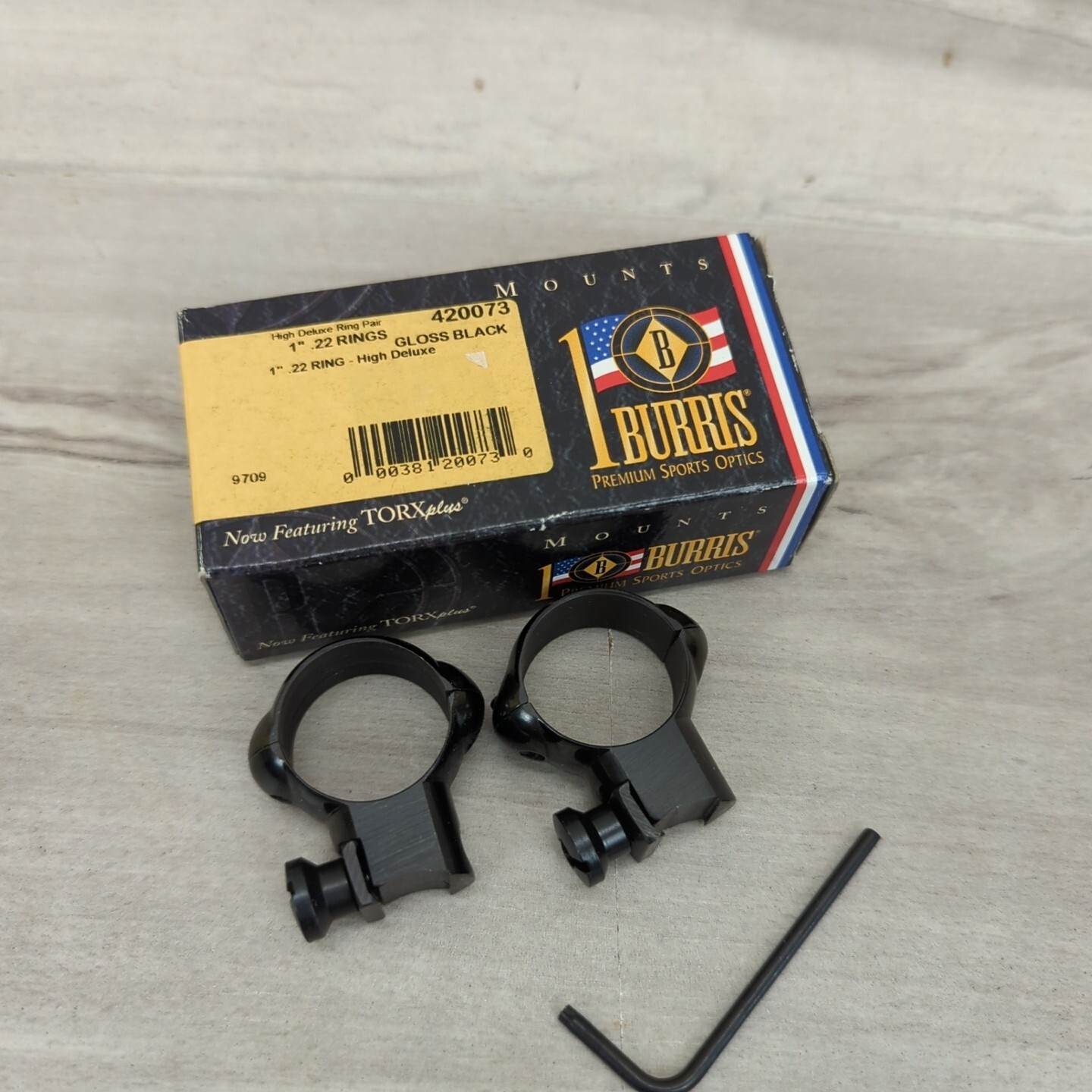 Burris 1" High Deluxe Scope Rings for .22 Caliber Black Gloss Finish ...