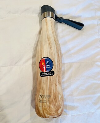 Rove Water Bottle 21 oz Vacuum Insulated - Brown Wooden Design | eBay