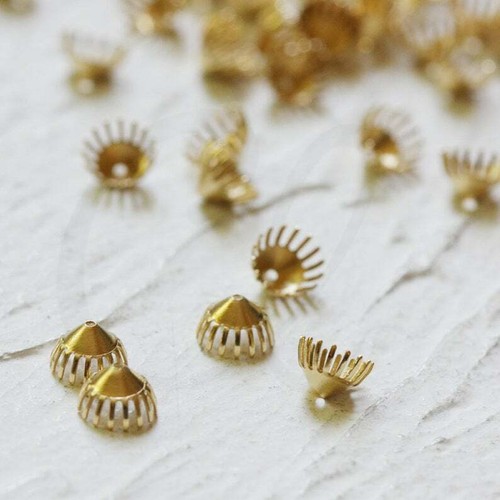 40 Pieces Raw Brass Bead Caps-7x5mm (4426C-Q-56) | eBay