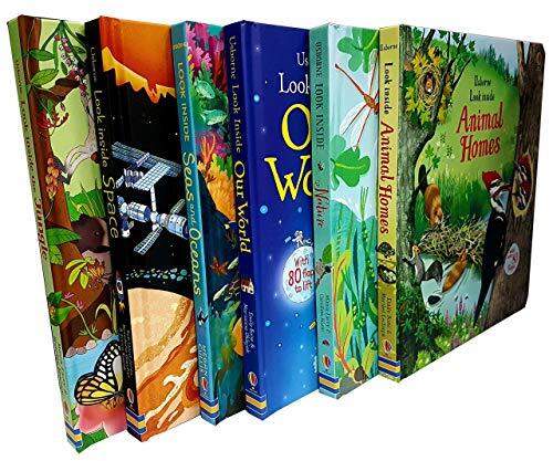 Usborne LOOK Inside Collection 6 Books Set-space Animal Homes Our World ...