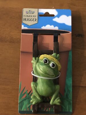 Flower Pot Hugger Frog Garden Decor Indoor Outdoor | eBay