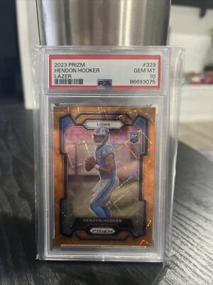 2023 Prizm Hendon Hooker Orange Lazer Prizm Rookie RC #329 PSA 10 Lions ...