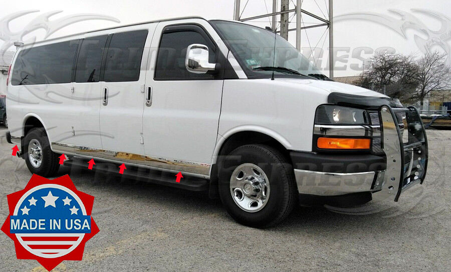 1995-2025 Chevy Express/GMC Savana EXT Cargo Van Rocker Panel Trim 8Pc ...