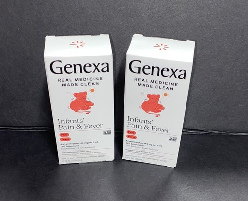 Qty 2 Genexa Infants Children’s Pain & Fever Acetaminophen 160mg Ships ...