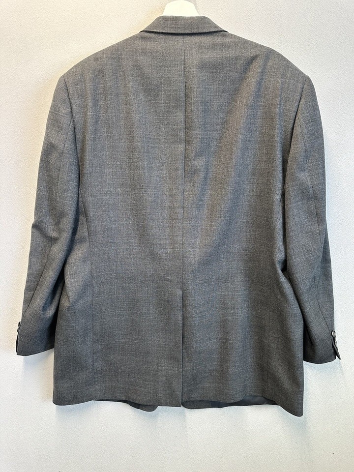 Hart Schaffner Marx Pure New Wool Woolmark Grey Plaid Blazer Jacket 46L ...