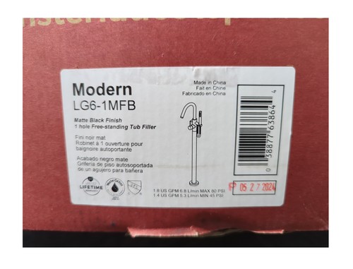 Pfister Lg6-1mf Floor Mounted Tub Filler Trim Only - Black Aa3 for sale ...