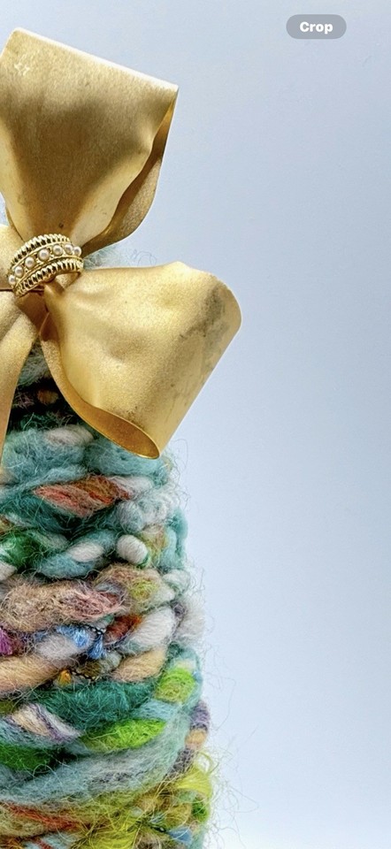 Needle Felted Xmas Tree Handspun Yarn & Vintage Brooch Topper Cottage ...