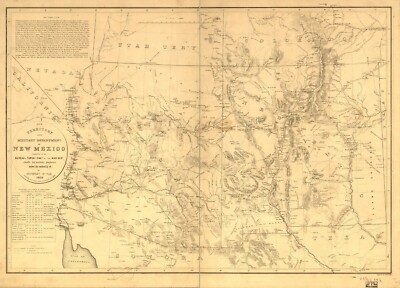 18" x 24" 1867 Map of New Mexico Old Territory Military | eBay