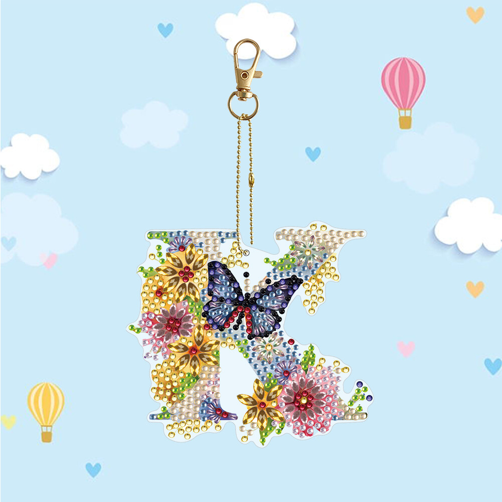 DIY Diamond Art Key Rings Lettter Keychain Supplies Gift for Kids ...