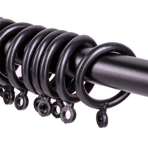 BLACK CURTAIN RINGS Hanging Rail Hook Drape Voile Net Modern Internal ...