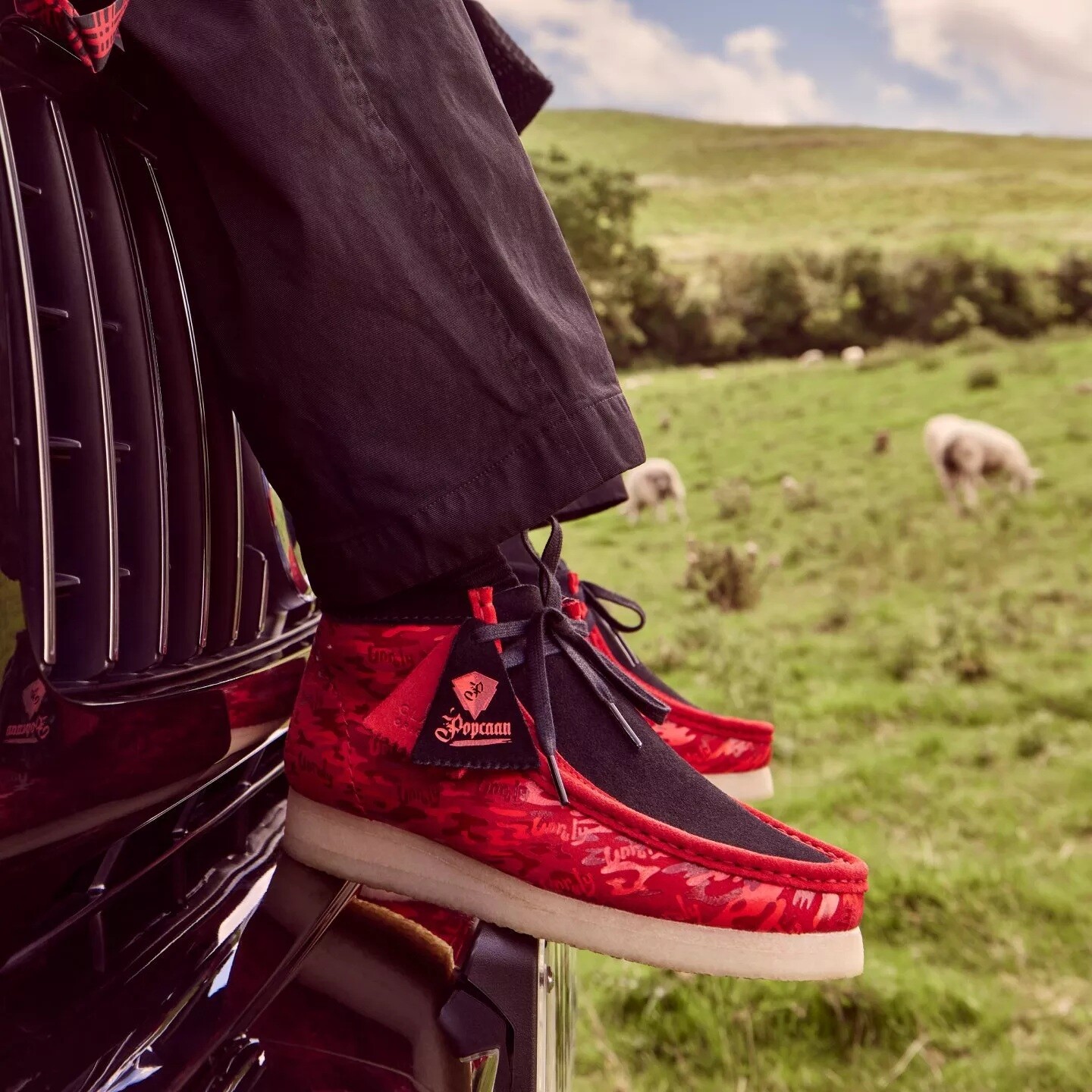 New CLARKS Original EXCLUSIVE Popcaan Collab Red Black Camouflage ...