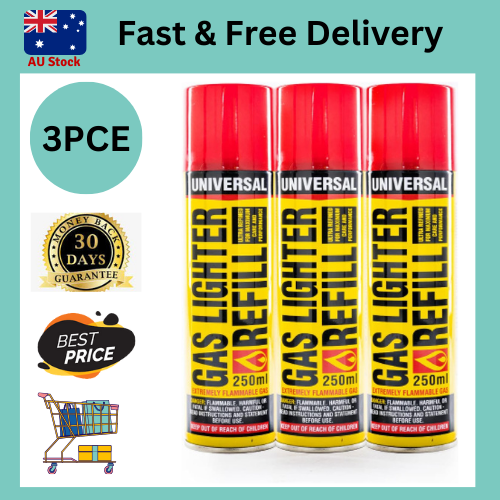 Home Master 3PCE Butane Gas Lighter Refill 5 Changeable Nozzle ...
