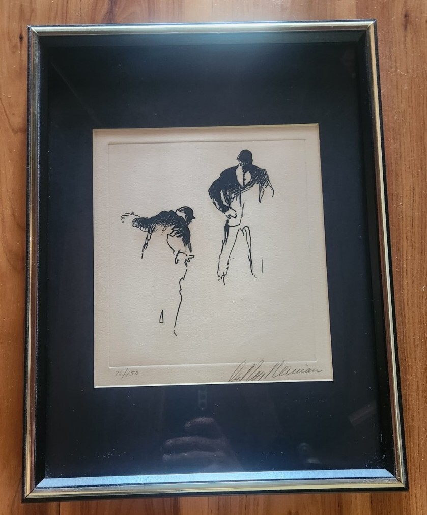 *SIGNED/NUMBERED* Leroy Neiman Baseball Scene Etching, 1972, Framed ...