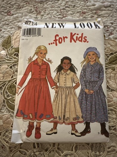 NEW LOOK for Kids 6714 Girls' Modest Dresses Sewing Pattern UNCUT Sizes ...