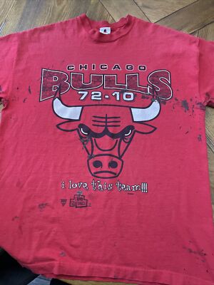 RIDDELL 1995-96 CHICAGO BULLS 72- 10 BASKETBALL SHIRT RECORD BREAKING ...