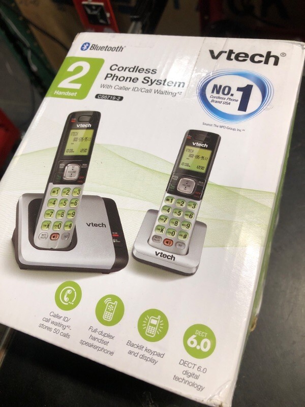 VTech CS6719-2 DECT 6.0 2-Handset Cordless Phone 735078028242 | eBay