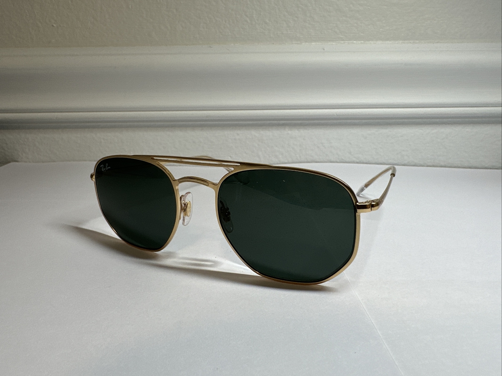 Ray-Ban RB3609 914071 54-20 145mm Gold Square Sunglasses with Green Non ...