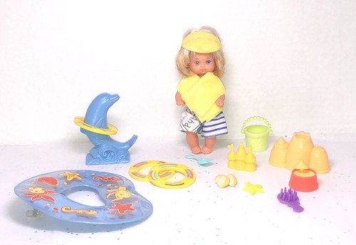 1988 HEART FAMILY Barbie Baby boy SUNSHINE FUN PAL Water Set 2645 beach ...