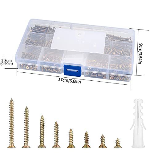 420 Pcs M3 Flat Head Wood Screws Assortment Kit Phillips Drive ...