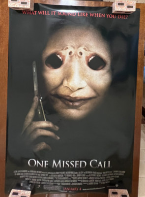 ROLLED ONE MISSED CALL 2008 DOUBLE-SIDED HORROR MOVIE POSTER 27x40 ...