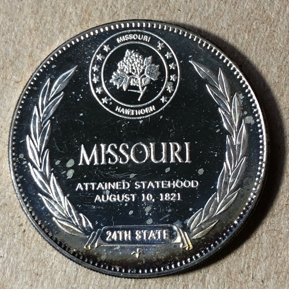 Franklin Mint Missouri The Show-Me State .45 oz Sterling Silver Round ...