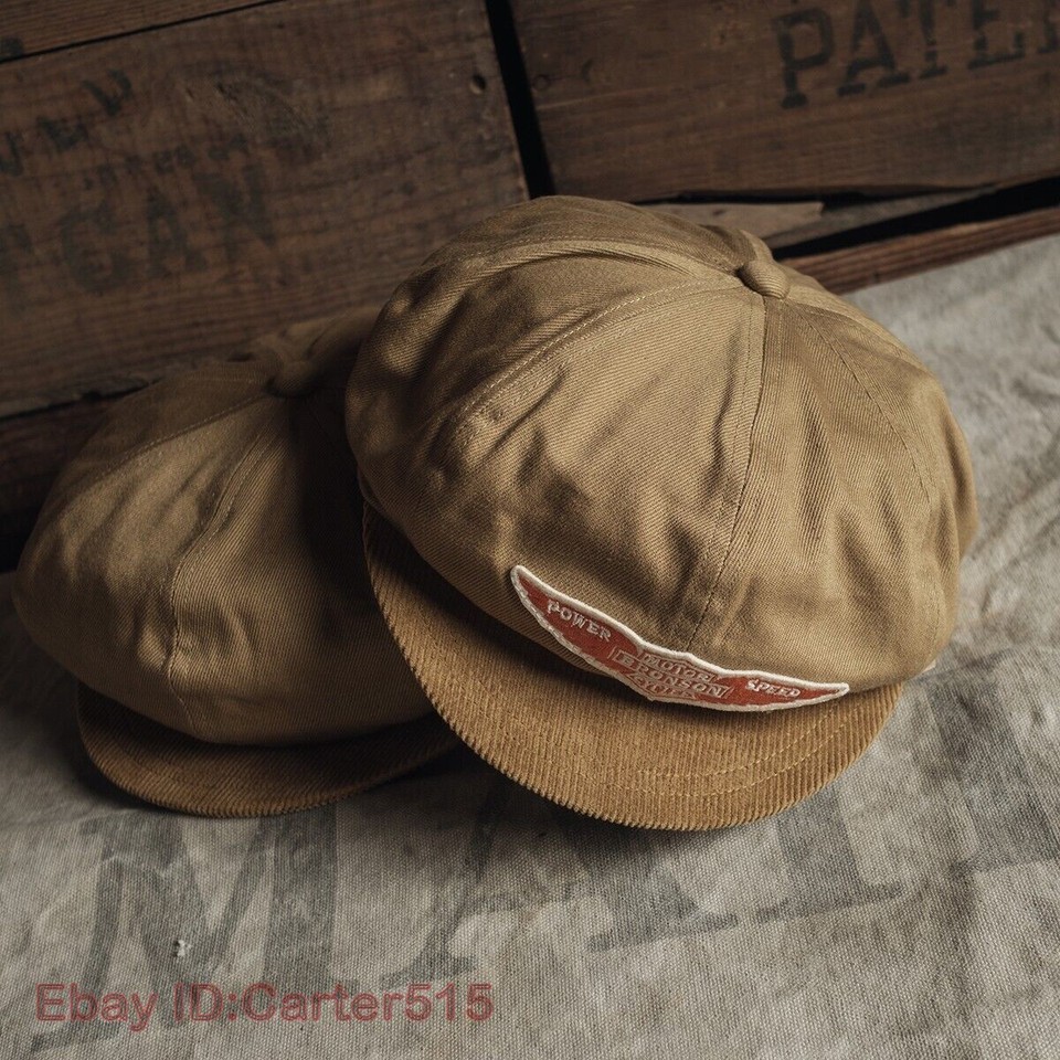 Bronson Retro Motorcycle Biker Cap 1950s Men's Dome Newsboy Painter's ...