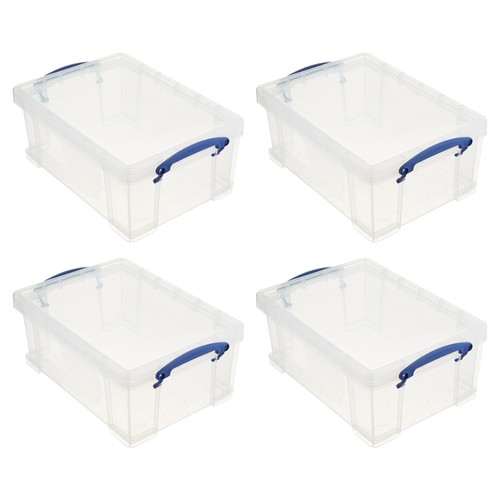 Really Useful Box 9L Storage Container with Snap Lid & Clip Lock Handle ...
