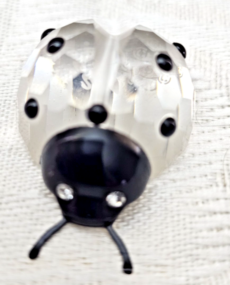 Swarovski Crystal Ladybug Figurine Clear Faceted Black Head Austria ...