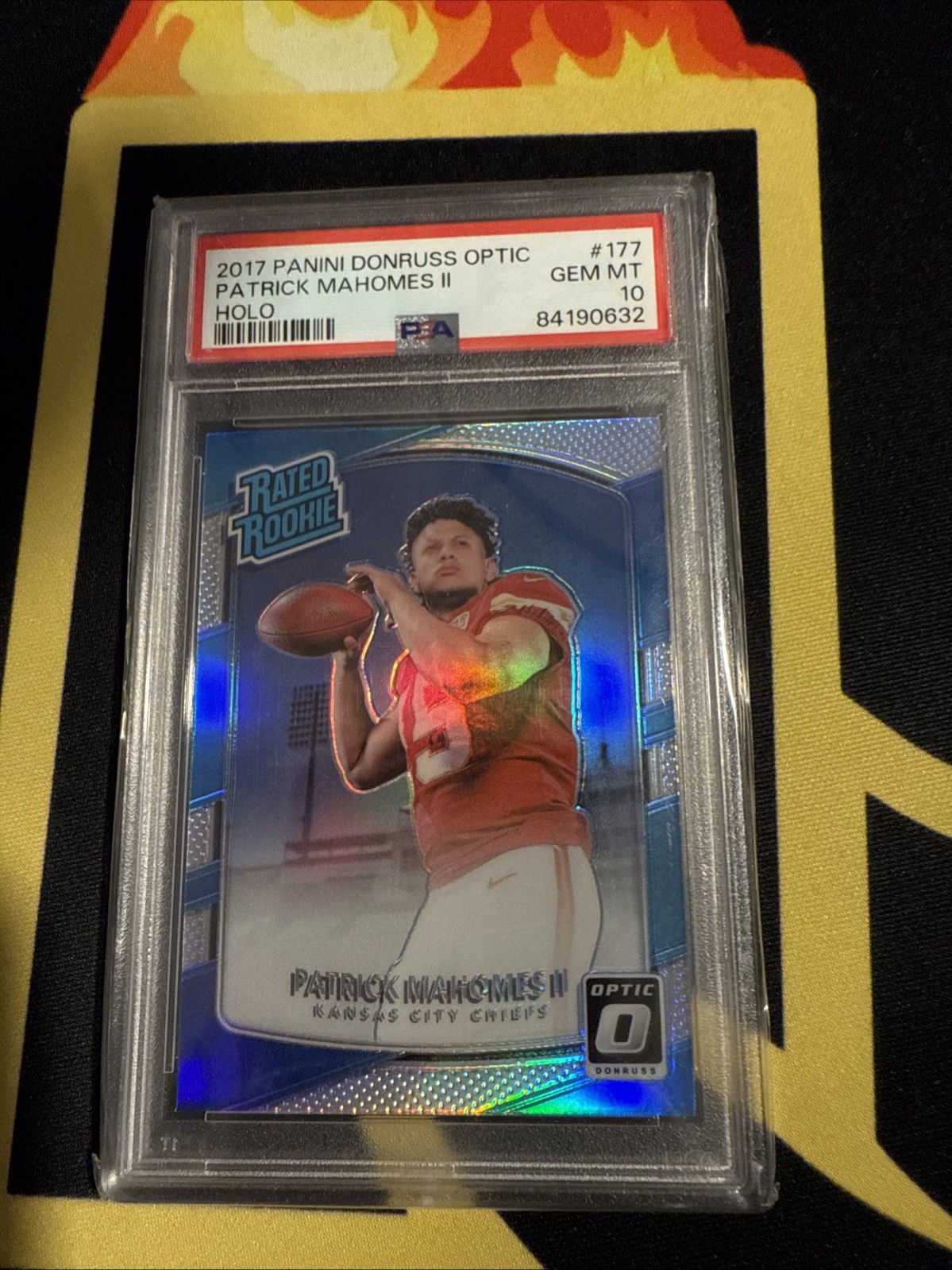 2017 Donruss Optic Rated Rookies Holo Prizm Patrick Mahomes #177 PSA 10 ...