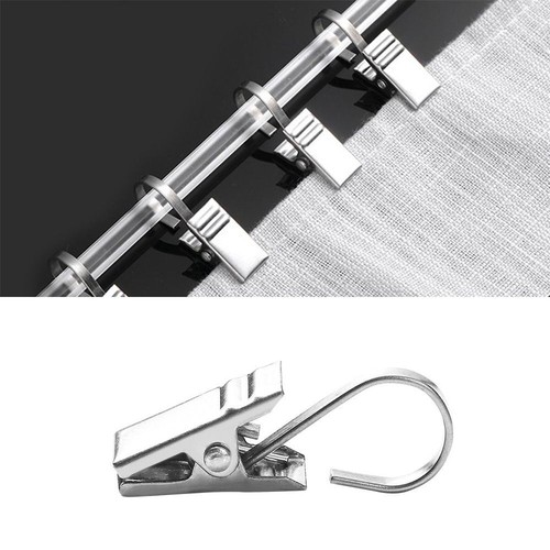 10PCS/Set Stainless Steel Curtain Clips Household Curtain Clamp Drapery ...