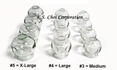 12 pc Professional Fire Glass Cupping Set Jars (4 cups #3)(4 cups #4)(4 ...