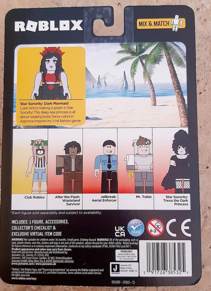 Roblox collectible figurine accessories & Exclusive virtual code ages 6 ...