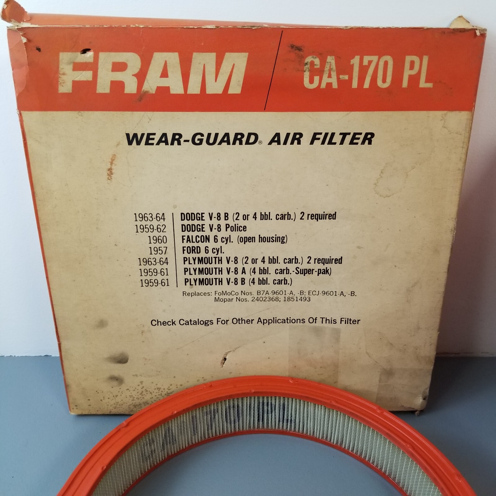 Vintage FRAM Ca-170pl Air Filter for Ford 6 Cylinder Dodge Dual Quad ...