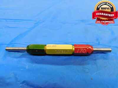 .1630 & .1700 PIN PLUG GAGE GO NO GO .1719 -.0019 OVERSIZE 11/64 4 mm ...