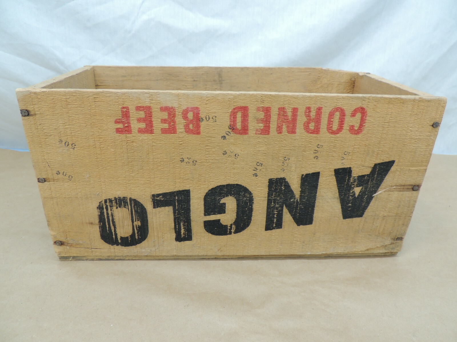 VINTAGE OR ANTIQUE ANGLO CORNED BEEF WOODEN BOX CRATE 15" x 7" x 7" | eBay