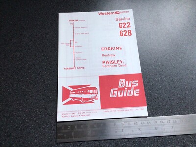 Western Scottish Bus Group Route 622 628 Timetable January 1984 Paisley ...