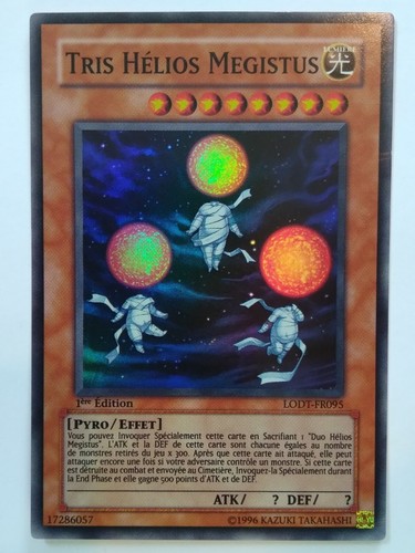 Carte Yu Gi Oh - Tris Hélios Megistus (LODT-FR095) Super Rare 1ère ...