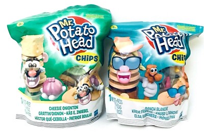 2 Ct Hasbro Mr Potato Head Chips Cheesie Onionton & Ranch Blanche 10 Pc ...